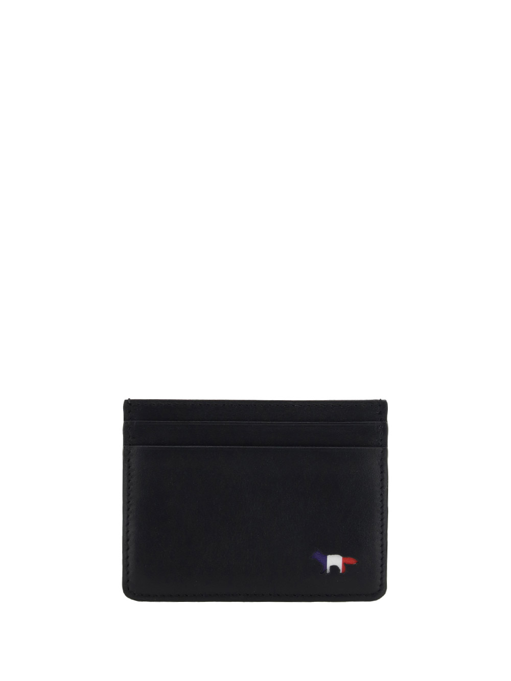 Kitsuné Fox Tricolor Card Holder In Black | ModeSens